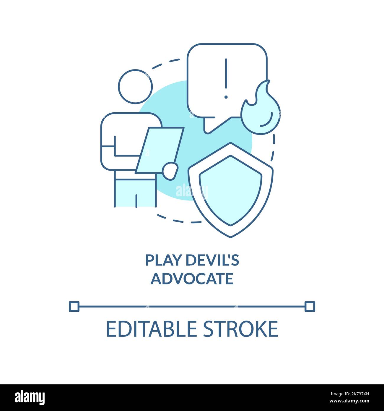 Play devil advocate turquoise concept icon Stock Vector Image & Art - Alamy