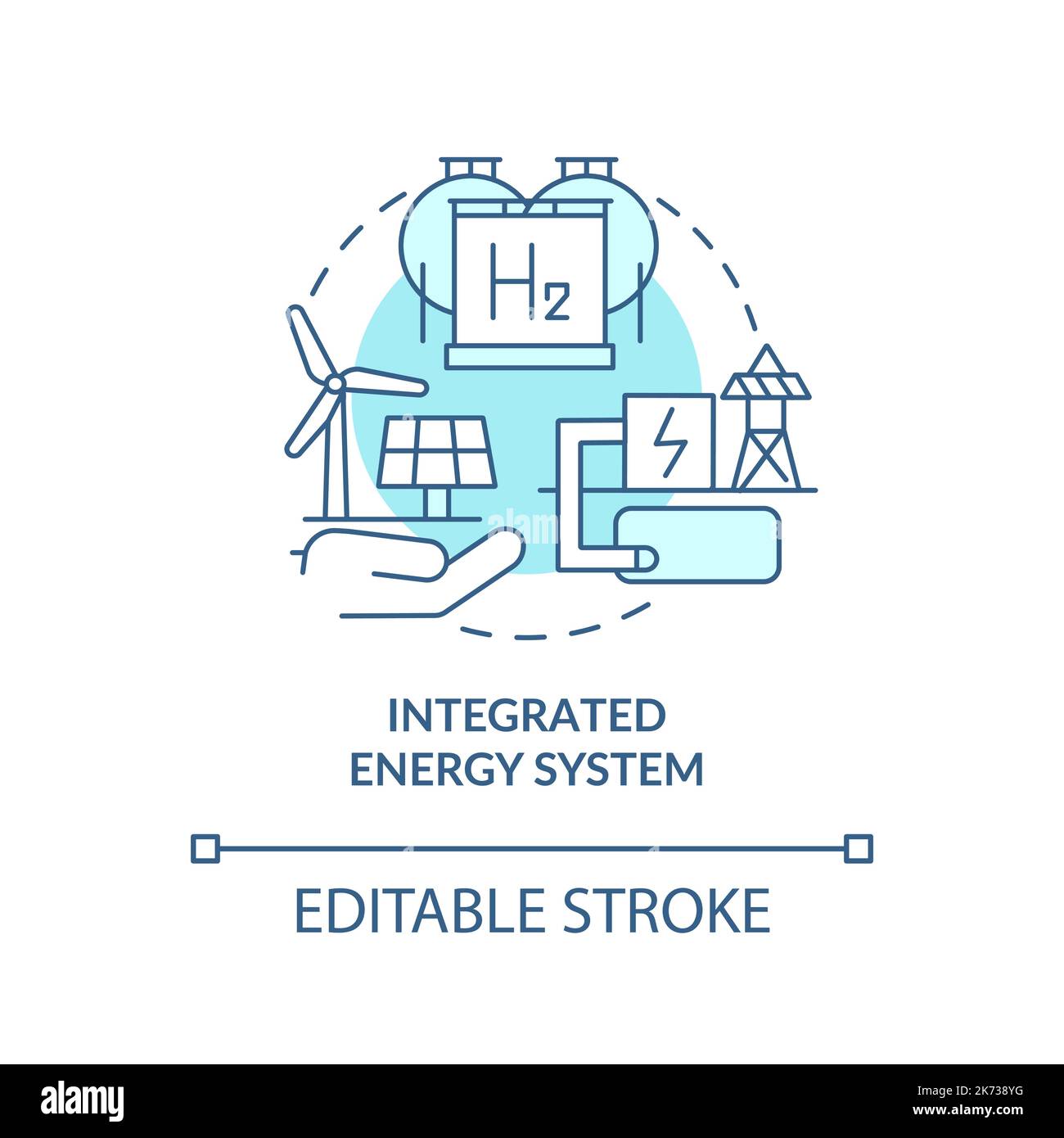 Integrated Energy System Turquoise Concept Icon Stock Vector Image