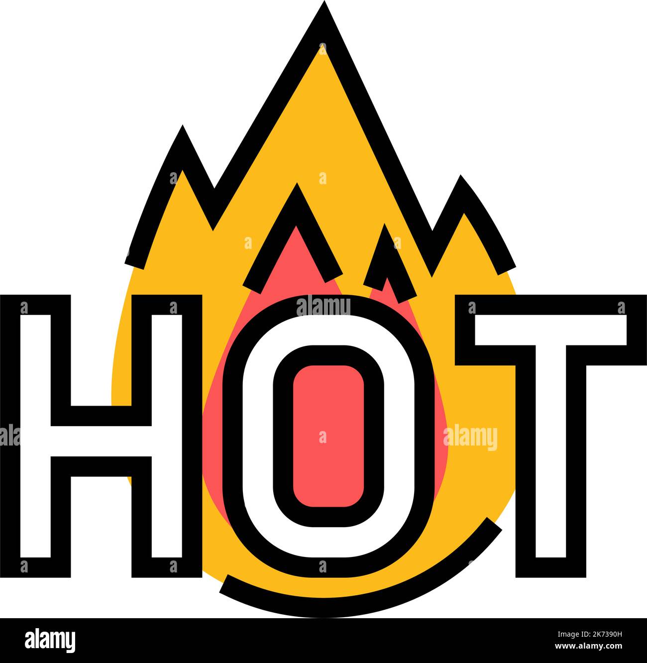 hot fire color icon vector illustration Stock Vector Image & Art - Alamy