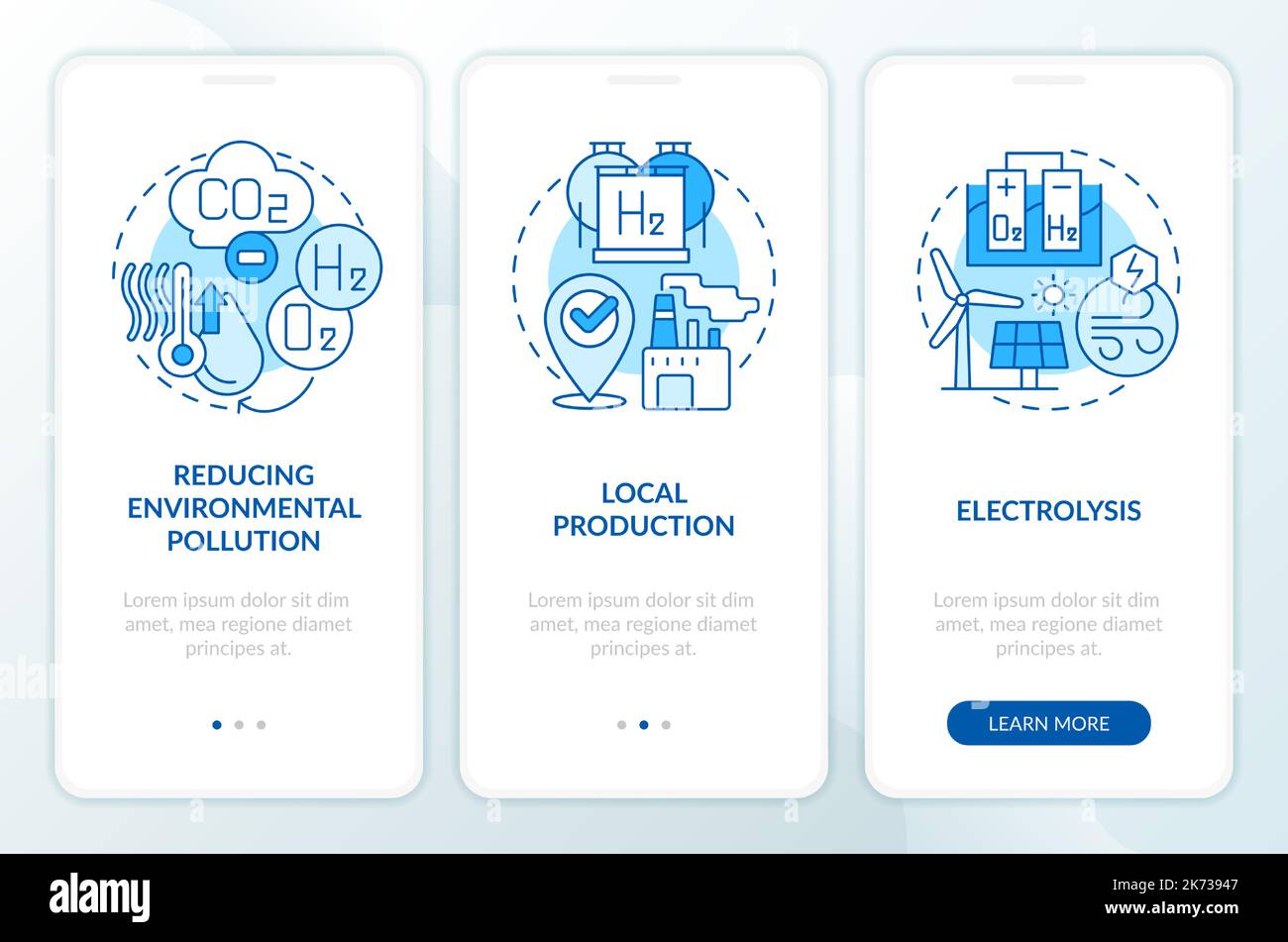 Benefits of h2 blue onboarding mobile app screen Stock Vector Image & Art - Alamy