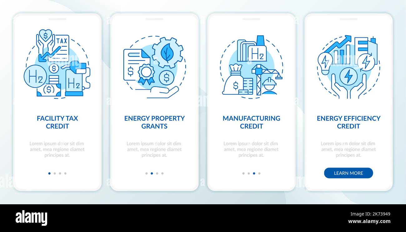 Support Hydrogen Stations Blue Onboarding Mobile App Screen Stock