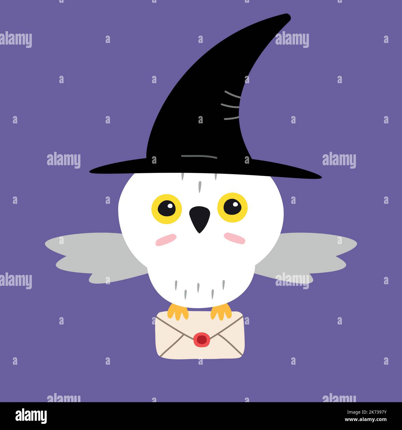 White owl letter in Stock Vector Images - Alamy