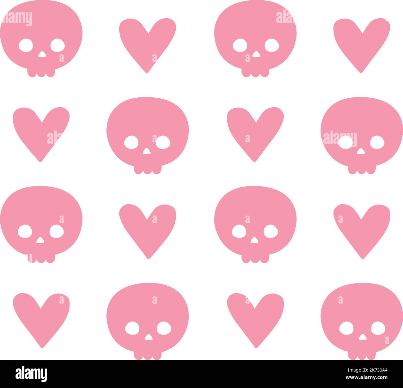 Vector seamless pattern of skull and heart Stock Vector Image & Art - Alamy
