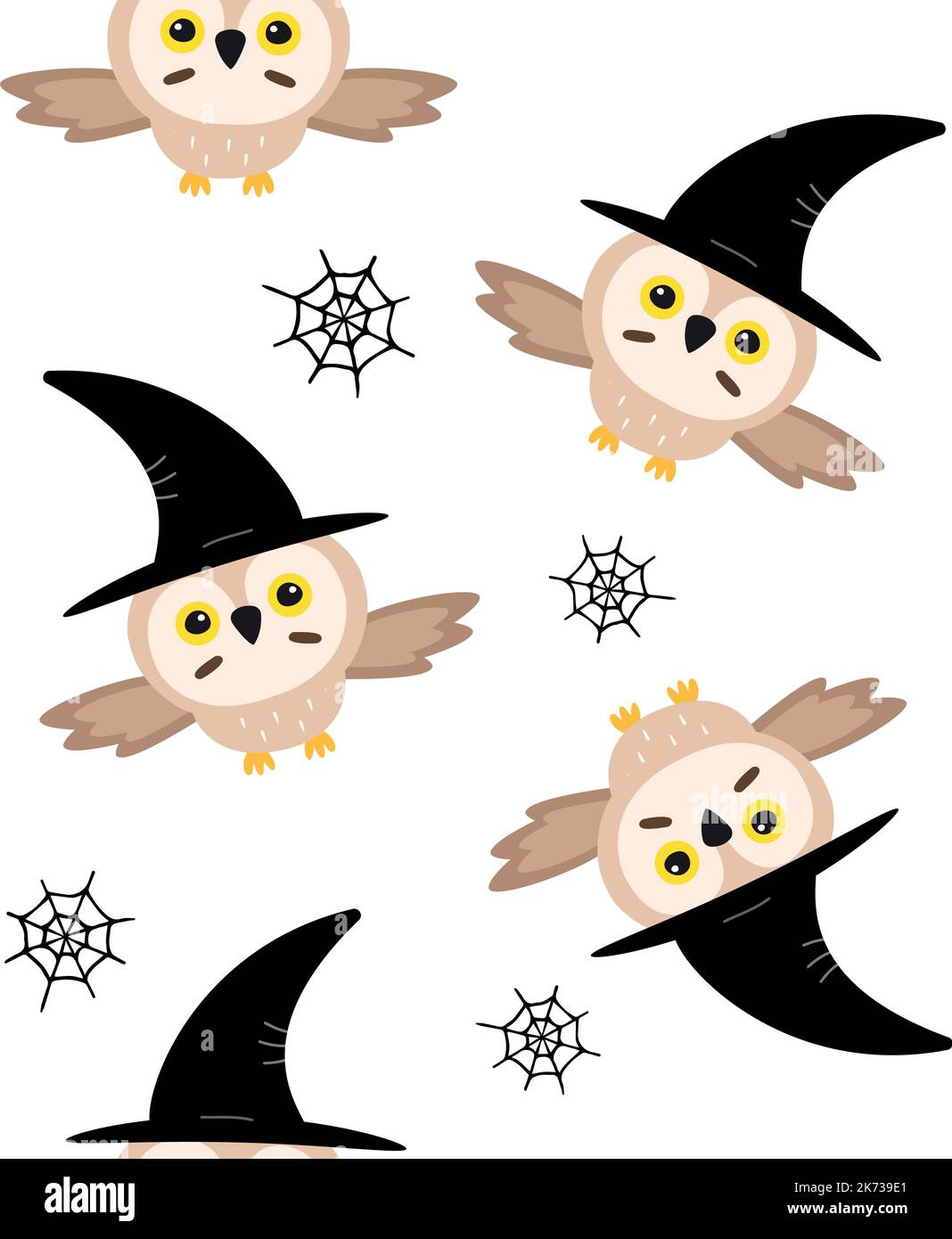 Vector seamless pattern of witch owl with hat Stock Vector Image & Art ...