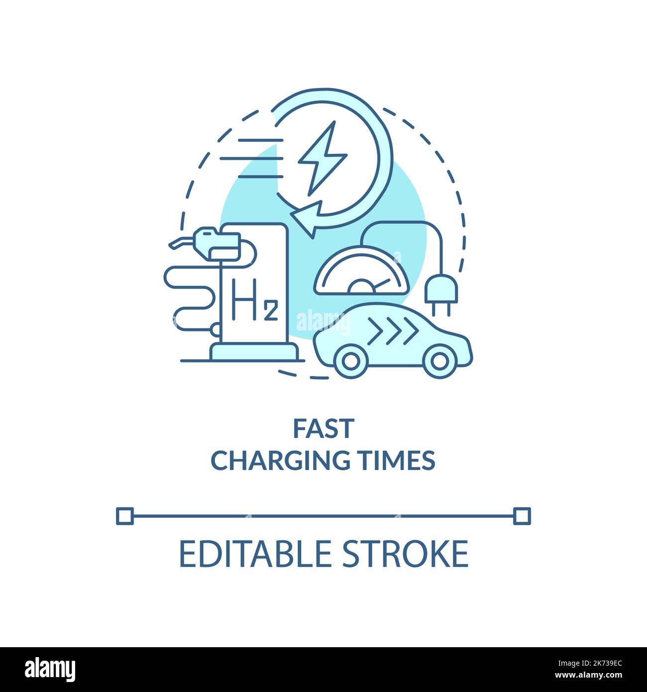 Rapid charging time turquoise concept icon Stock Vector Image & Art - Alamy
