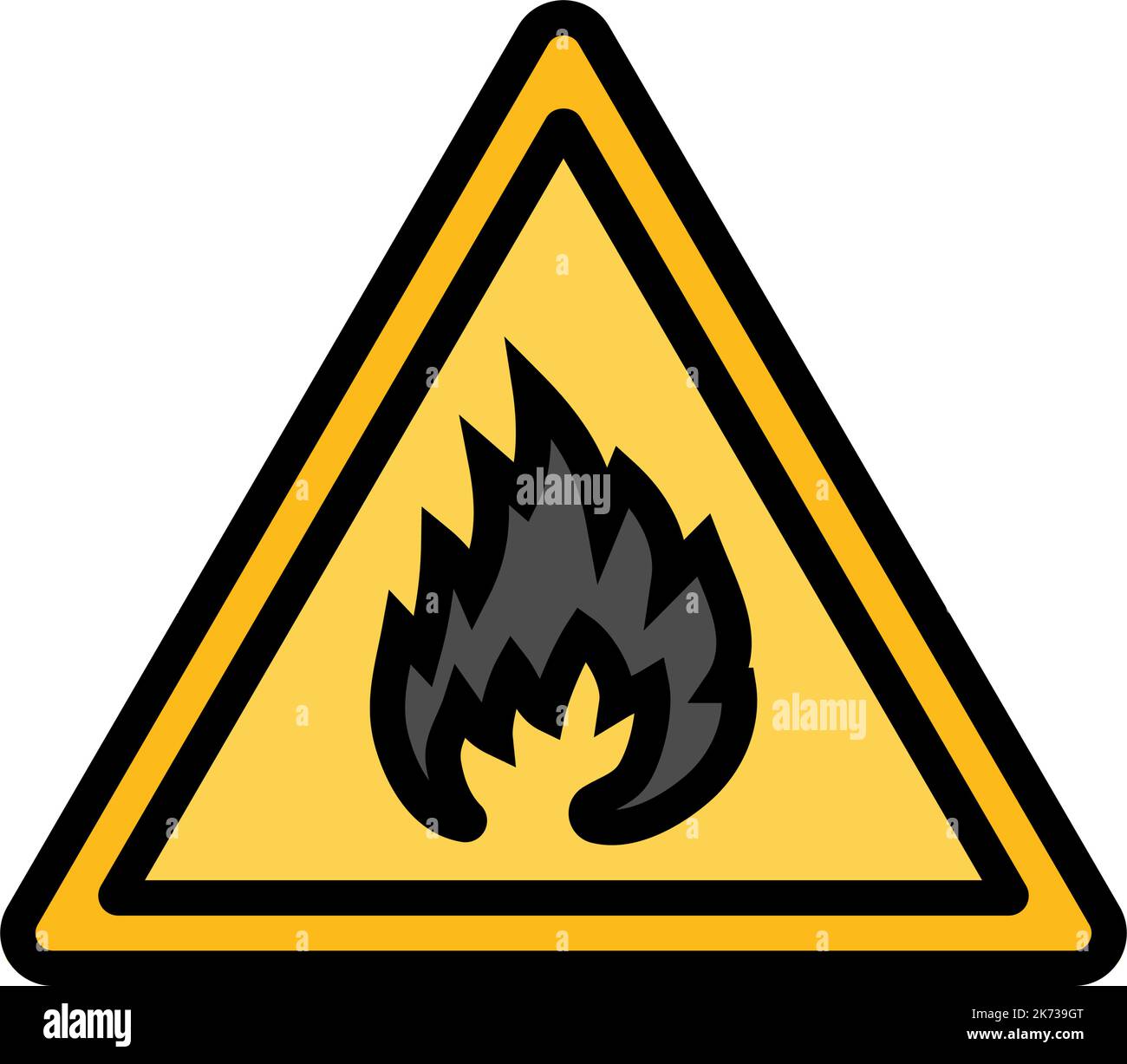 warning fire color icon vector illustration Stock Vector Image & Art ...
