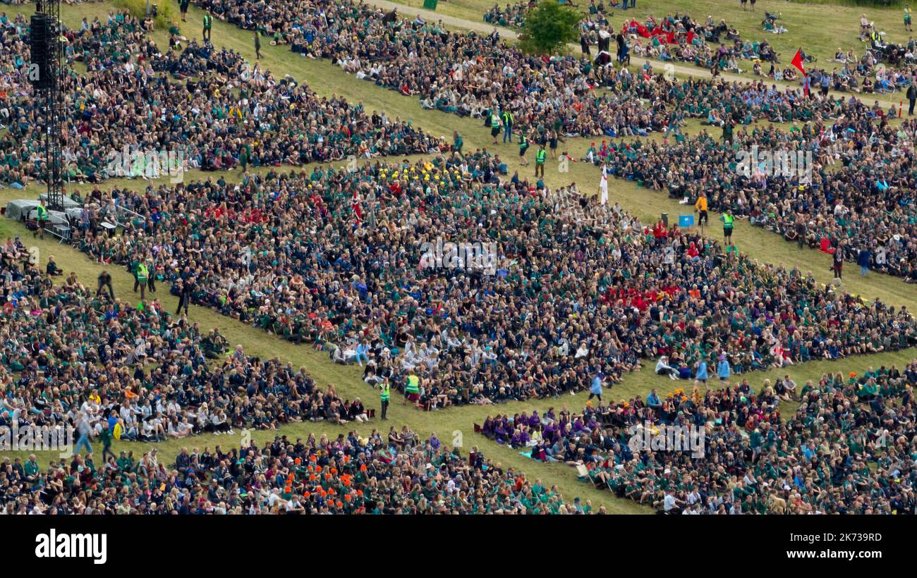 large crowd at scout festival in denmark Stock Photo - Alamy
