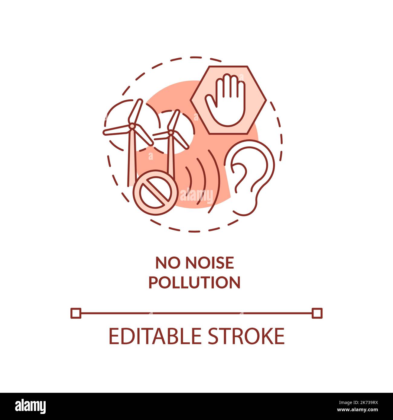 Noise pollution free red concept icon Stock Vector Image & Art - Alamy