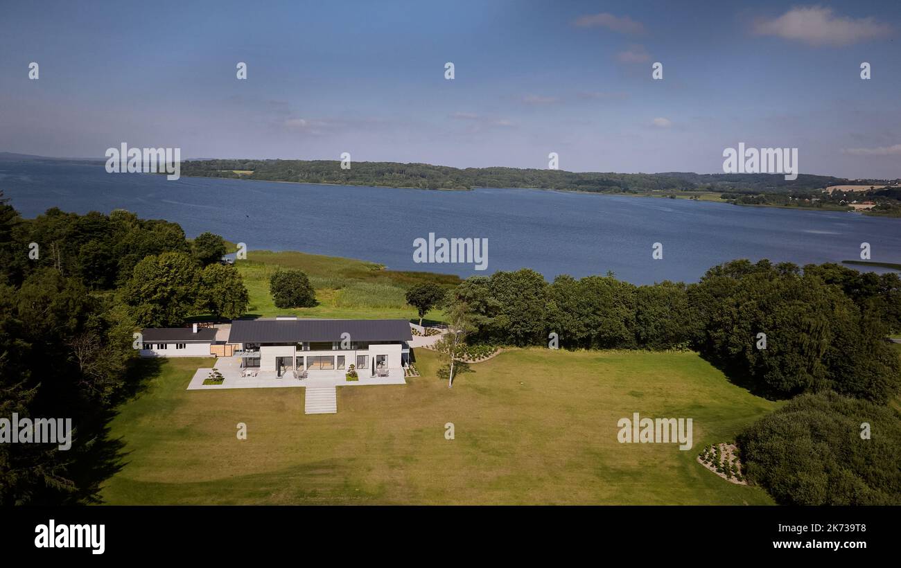 beautiful modern beach house in denmark Stock Photo - Alamy