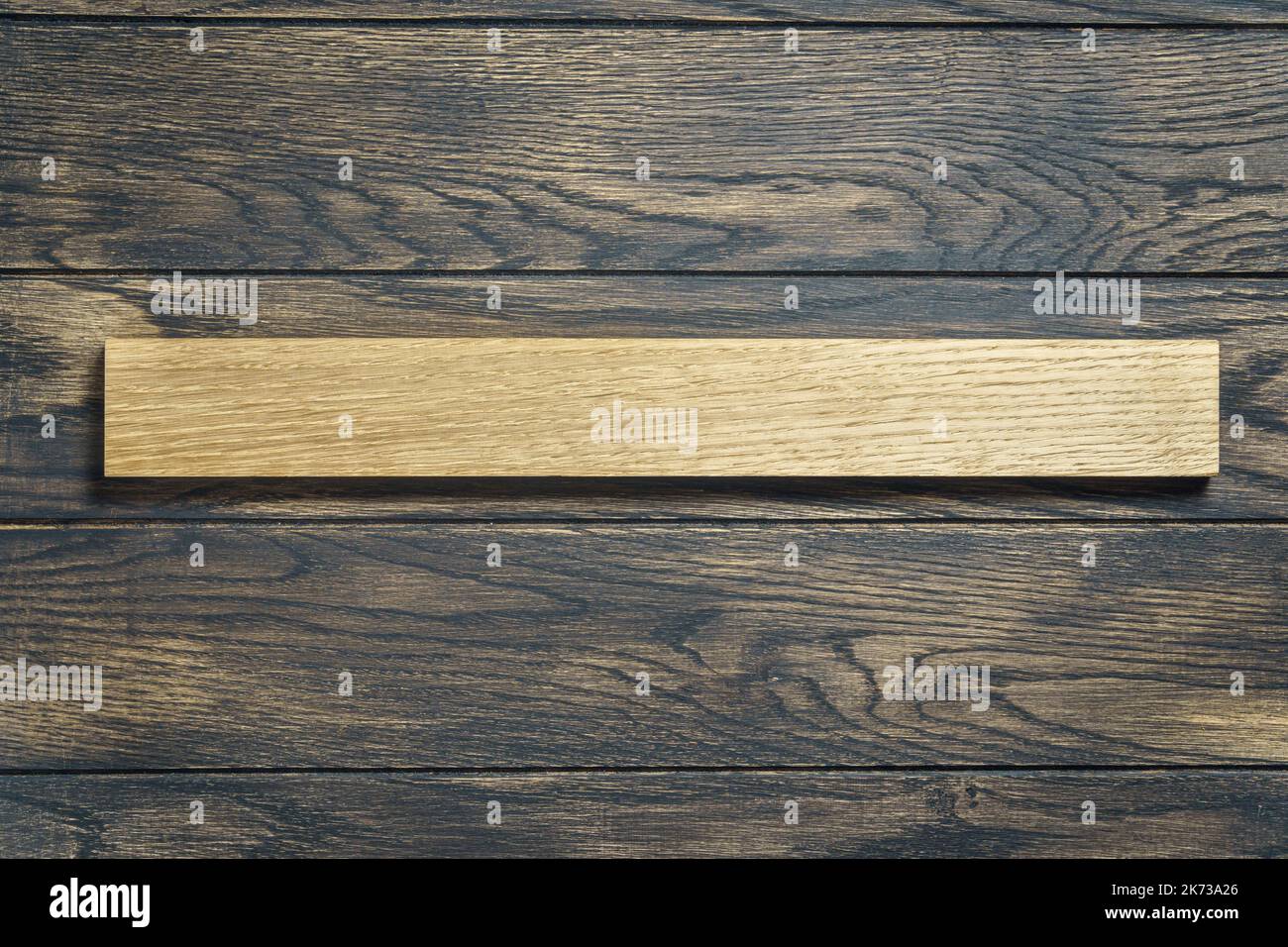 Oak plank on an oak table top view. DIY concept background Stock Photo ...