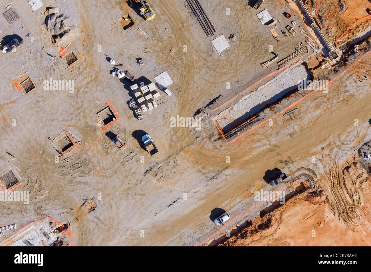 Prepare for new building construction site in preparation for pouring ...