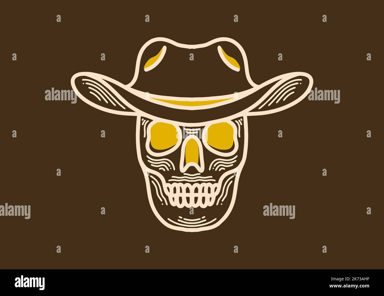 Cowboy skull hat head Stock Vector Images - Alamy