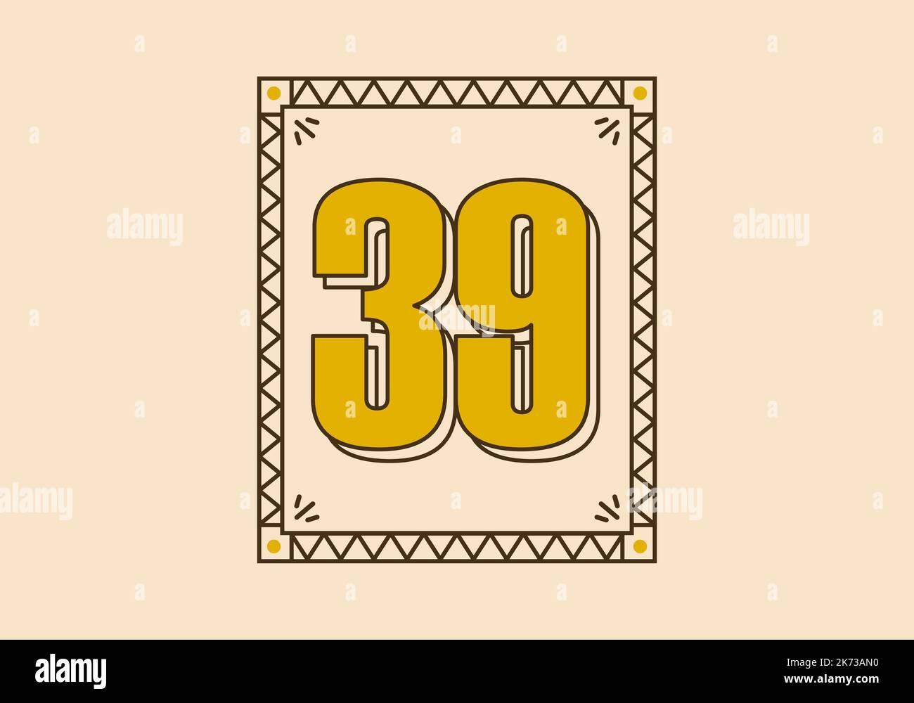 Retro rectangle frame with number 39 on it Stock Vector Image & Art - Alamy