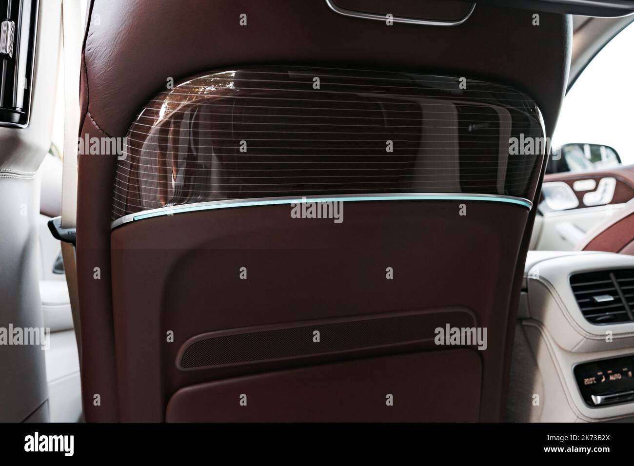Interior of prestige modern car with leather seats Stock Photo - Alamy