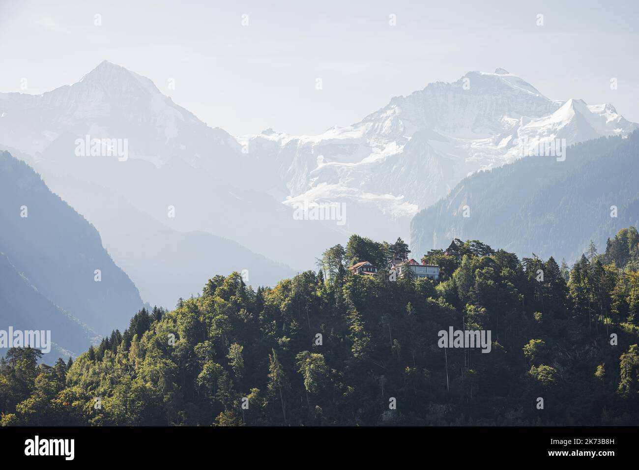 Layers of mountains before Jungfrau, Interlaken, Switzerland Stock ...