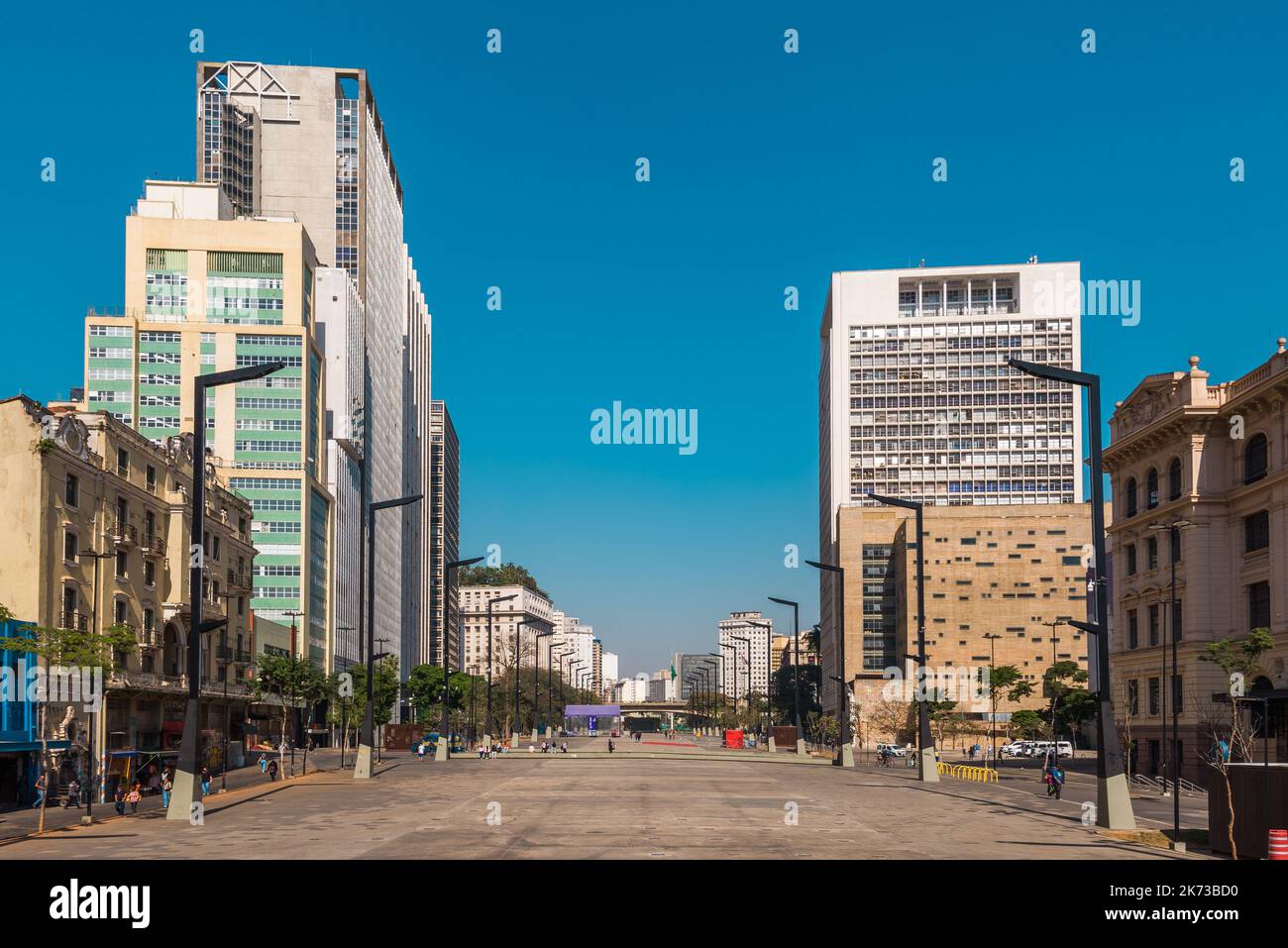 View of Anhangabau Valley in Sao Paulo City Downtown Stock Photo - Alamy