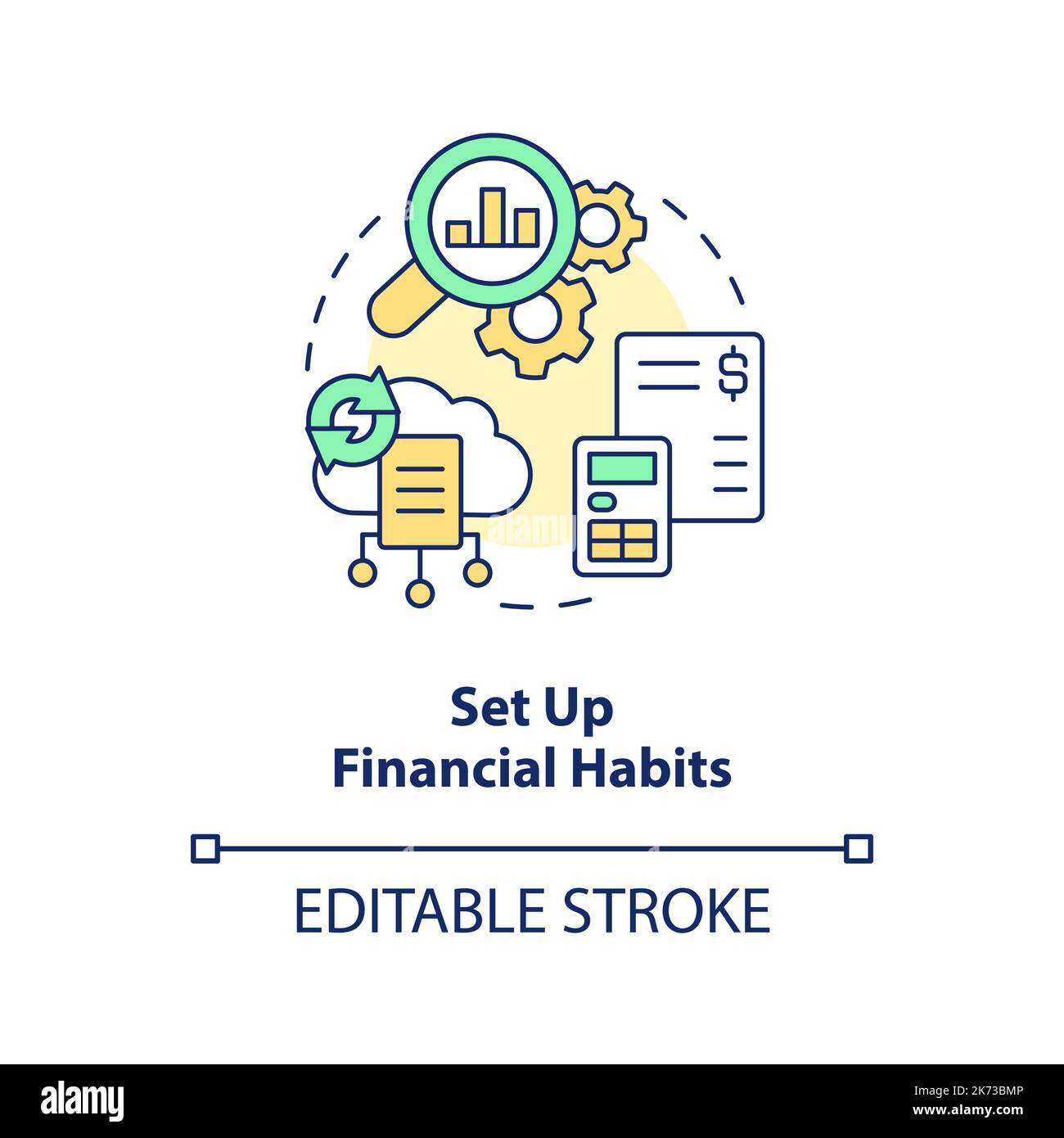 Set up financial habits concept icon Stock Vector Image & Art - Alamy