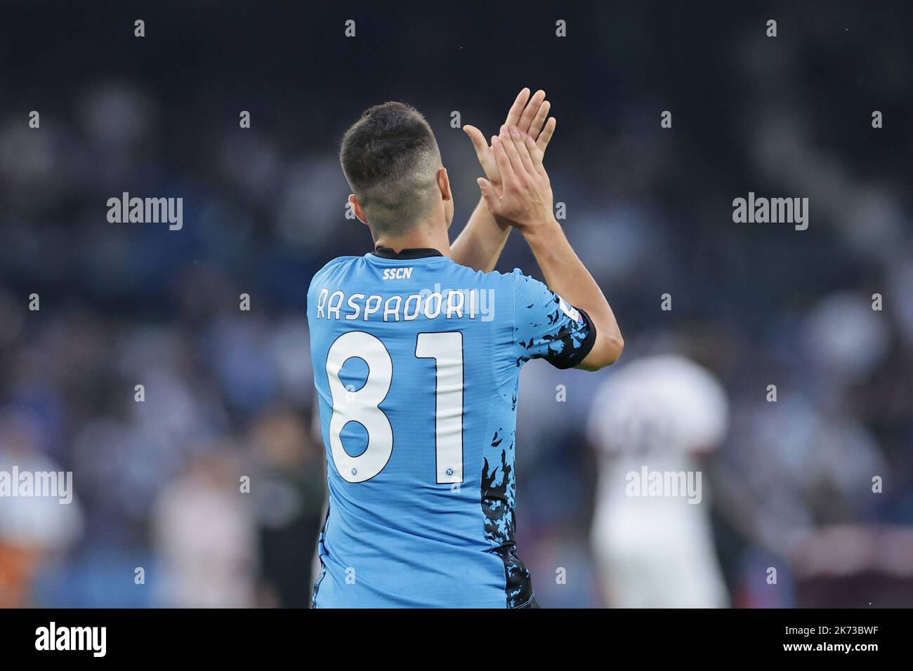 Giacomo Raspadori of SSC Napoli greets during the Serie A football ...