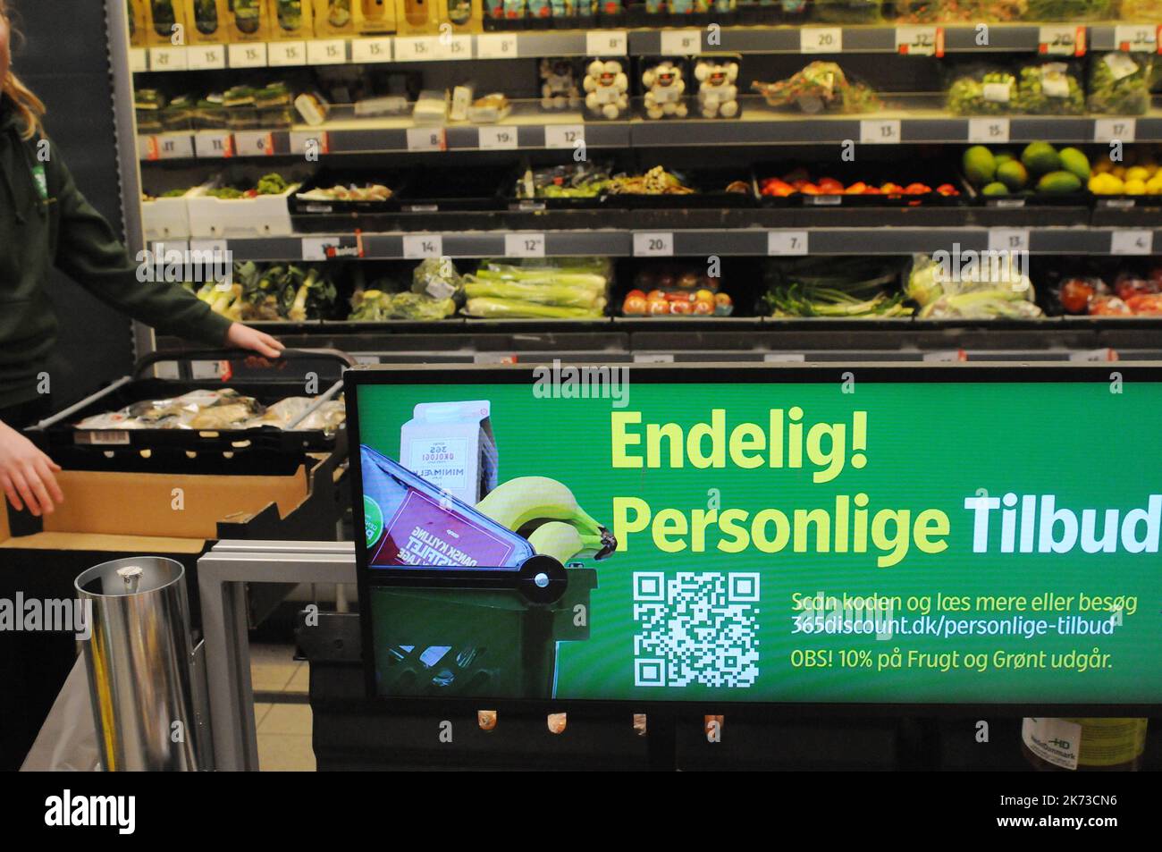 Copenhagen /Denmark/17 October 2022/ Grocery shoppers at grocery store ...