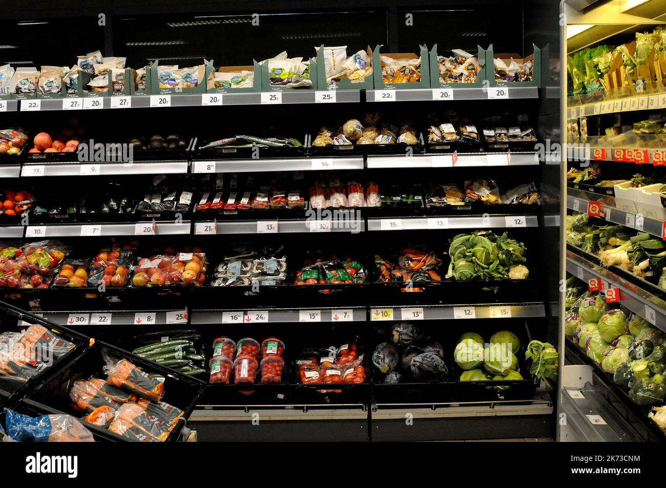 Copenhagen /Denmark/17 October 2022/ Grocery shoppers at grocery store ...