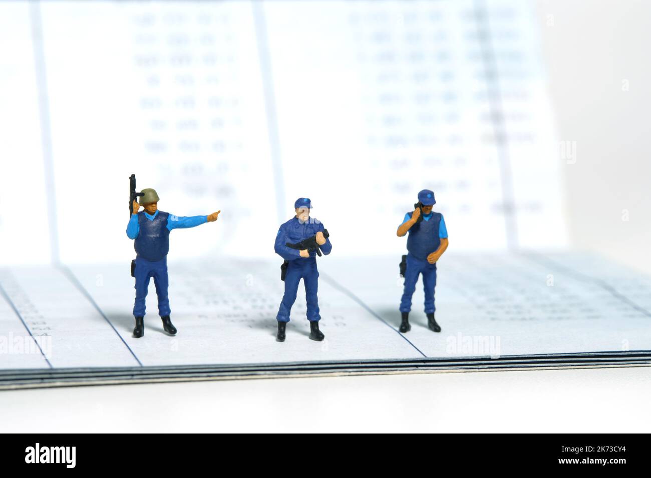 Miniature people toy figure photography. Bank account protection ...