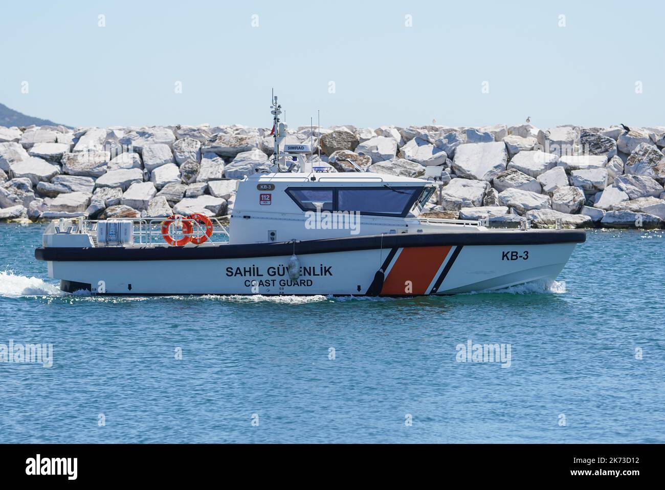 ISTANBUL, TURKIYE - JULY 03, 2022: Turkish Coast Guard Boat patrol in ...