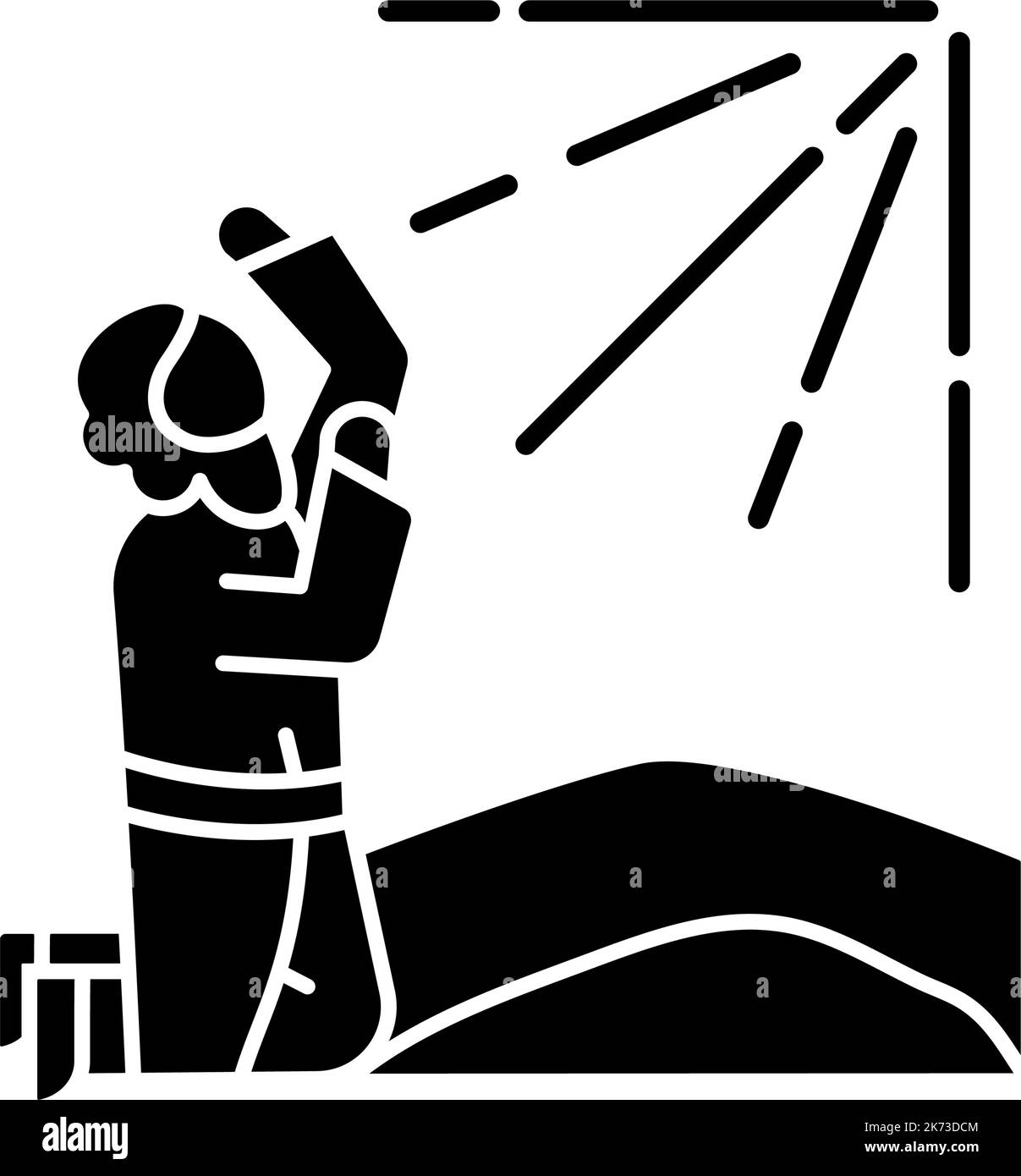 Apostle pray to holy radiance black glyph icon Stock Vector Image & Art ...