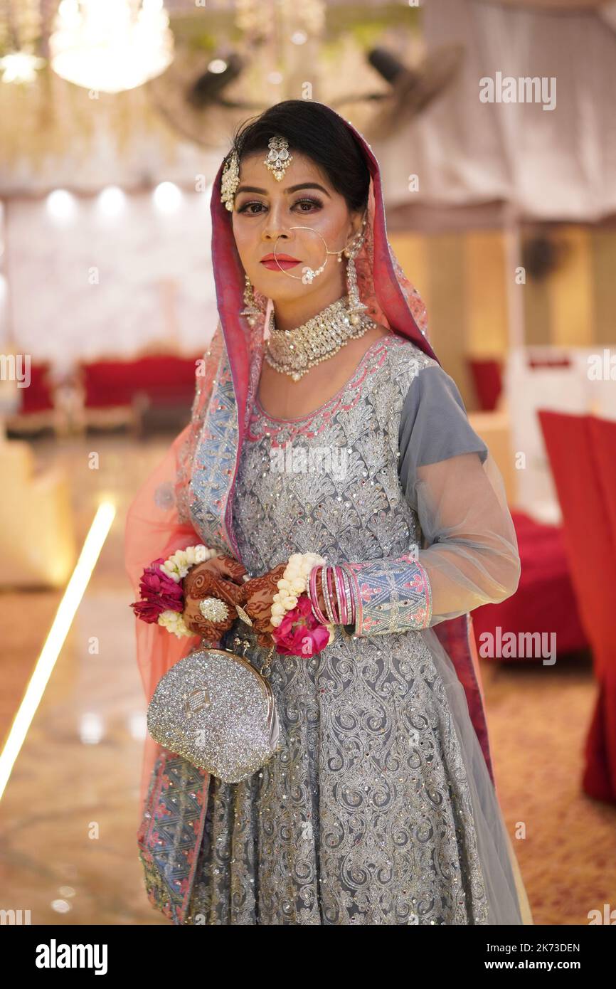 Bride at Pakistani wedding: Traditional Nikah ceremony in Karachi Stock ...