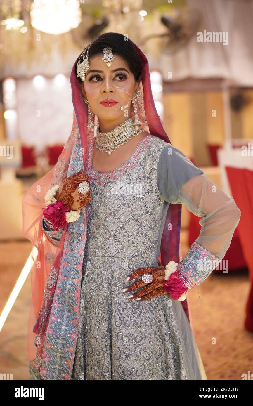 Bride at Pakistani wedding: Traditional Nikah ceremony in Karachi Stock ...