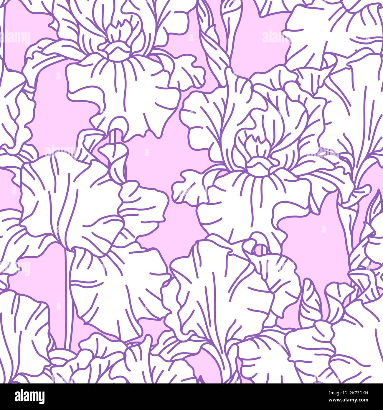 Seamless pattern with iris flowers. Beautiful decorative plants Stock ...