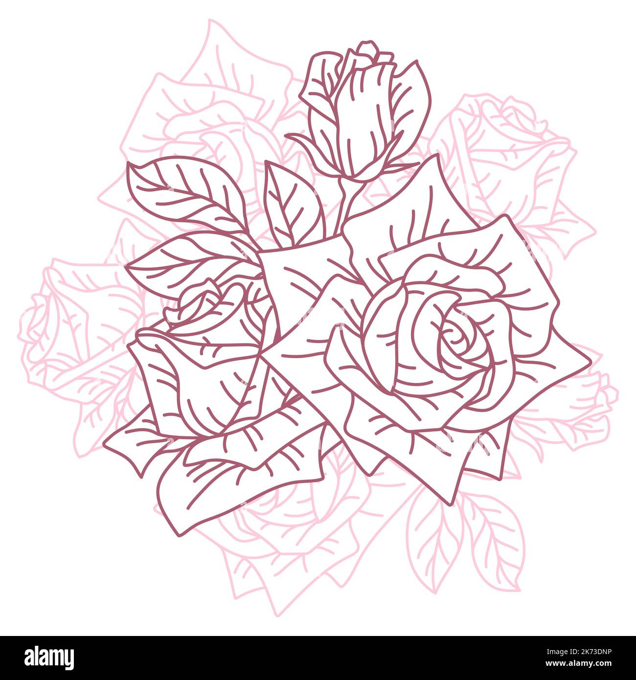 Background with rose flowers. Beautiful decorative plants Stock Vector ...