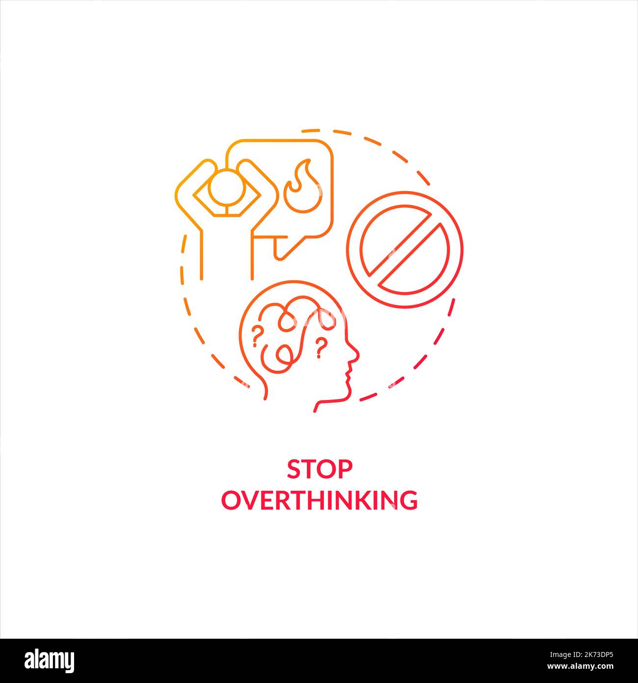 Stop overthinking red gradient concept icon Stock Vector Image & Art - Alamy