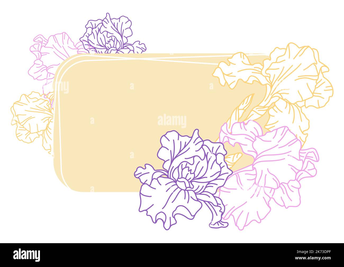 Background with iris flowers. Beautiful decorative plants Stock Vector ...
