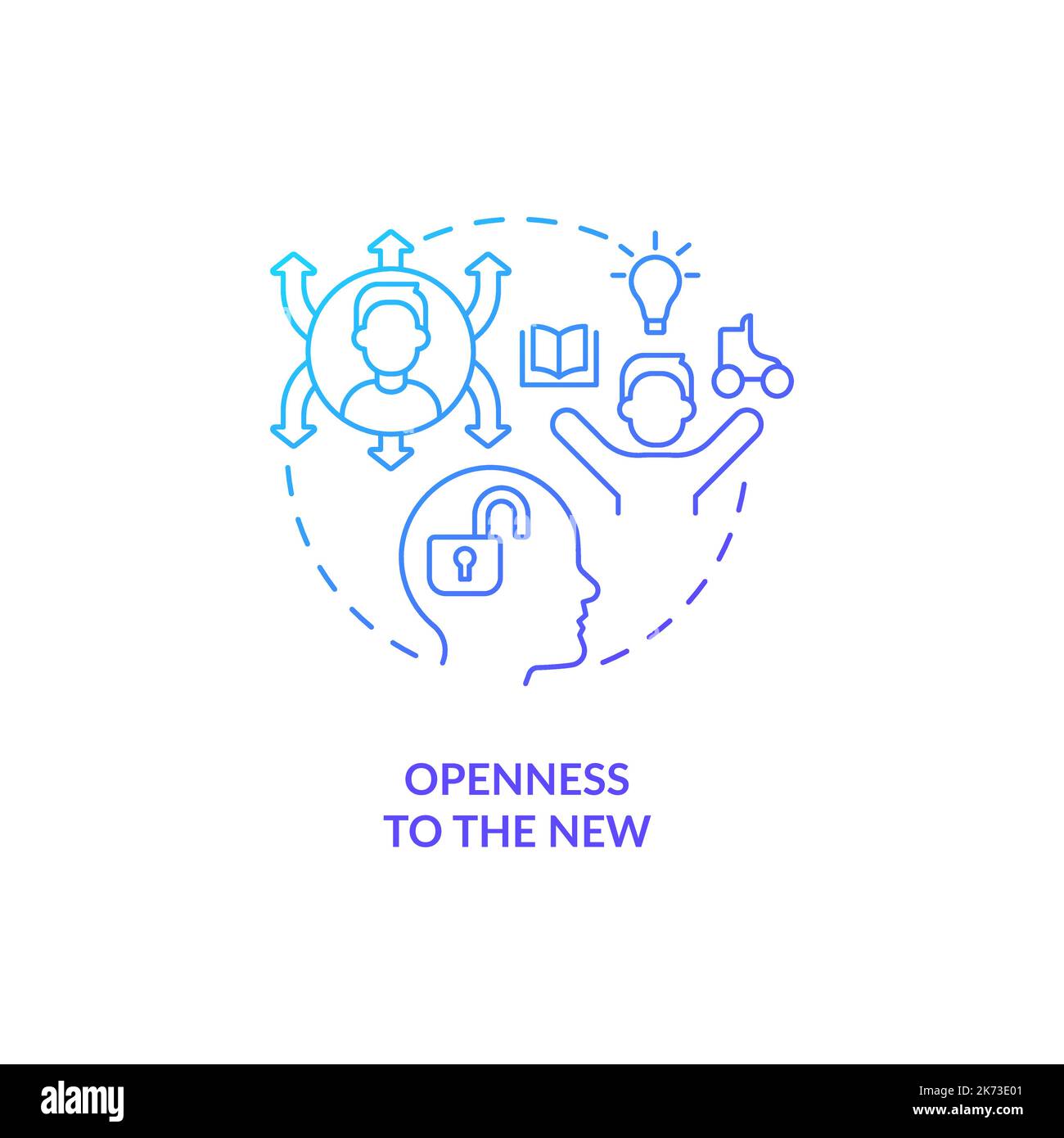 Openness to new blue gradient concept icon Stock Vector Image & Art - Alamy
