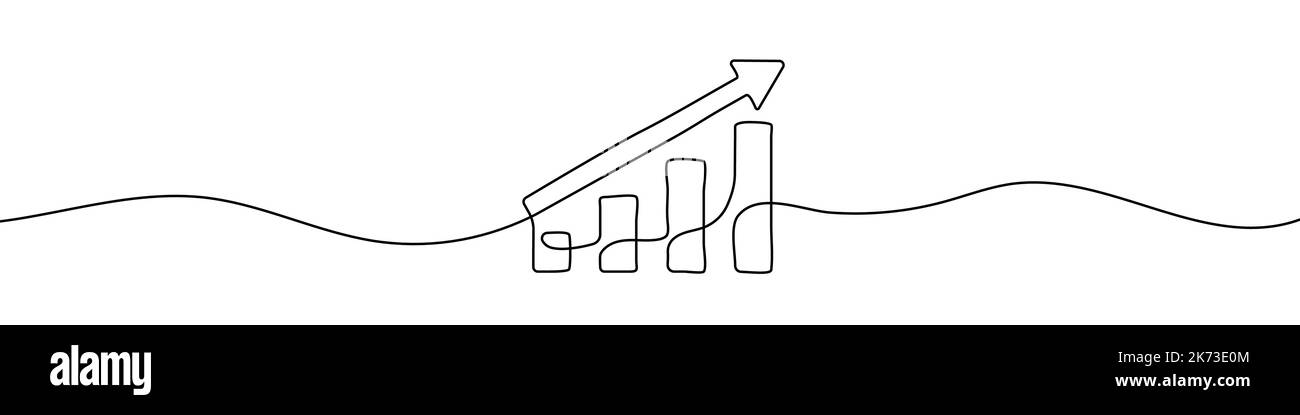 Continuous linear drawing of growing graph. Vector illustration ...