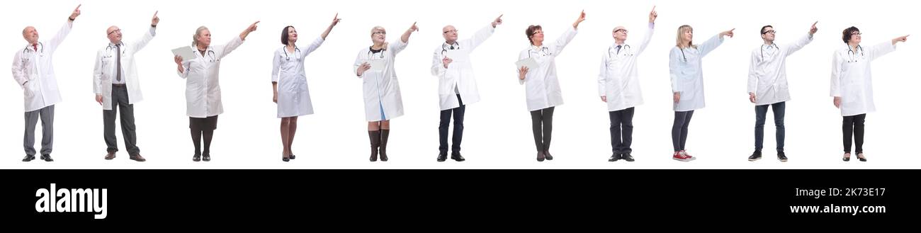 group of doctors in full length isolated on white Stock Photo - Alamy