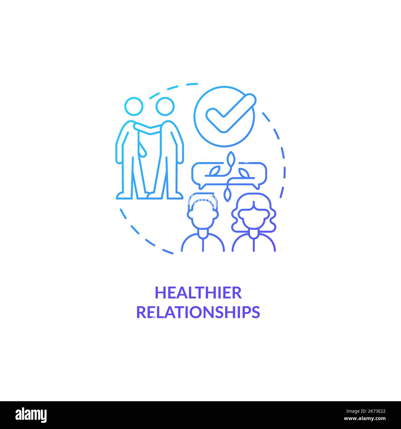 Healthier relationships blue gradient concept icon Stock Vector Image ...