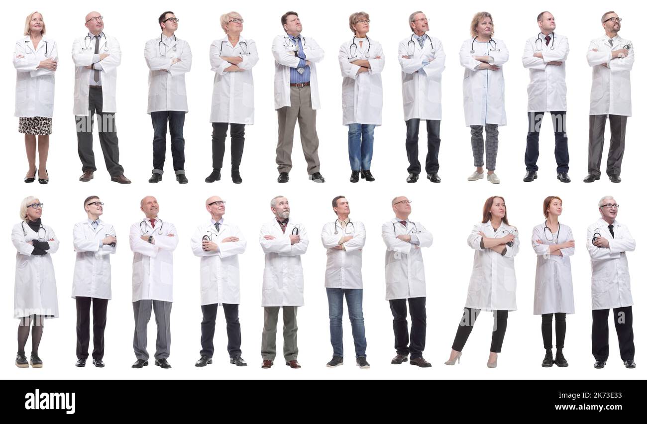 group of doctors standing in full length isolated on white Stock Photo ...