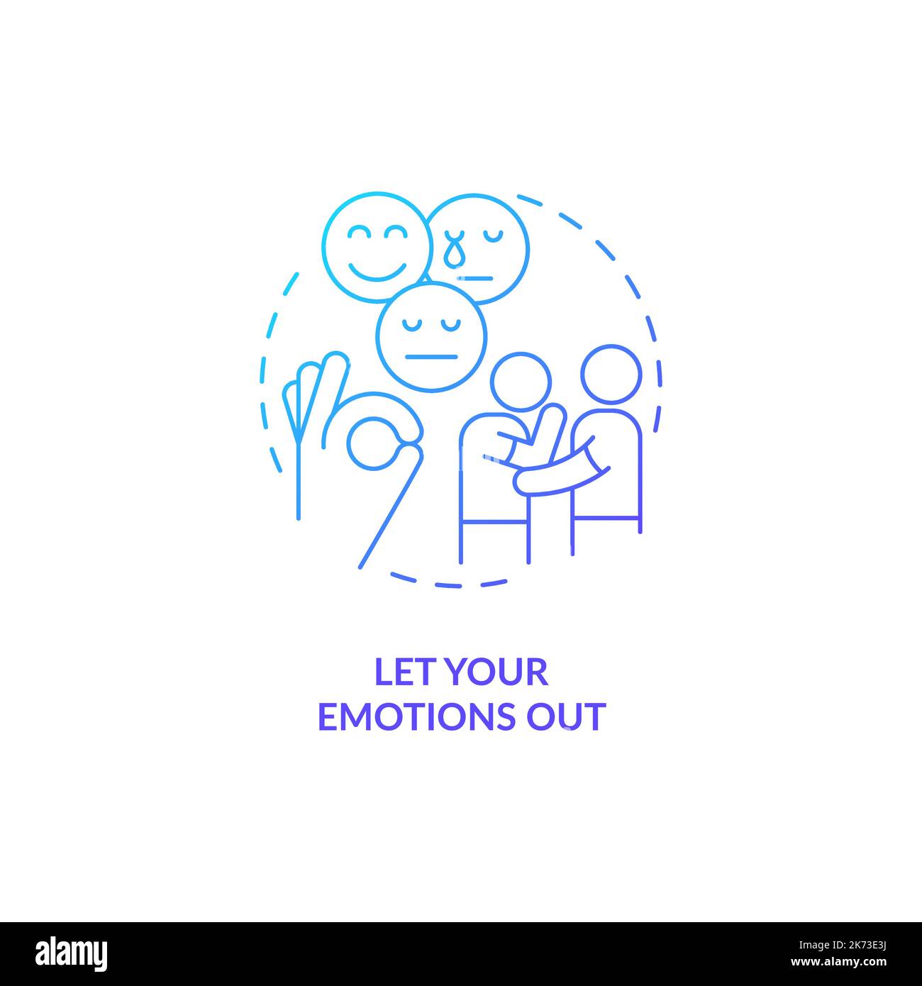 Let your emotions out blue gradient concept icon Stock Vector Image ...
