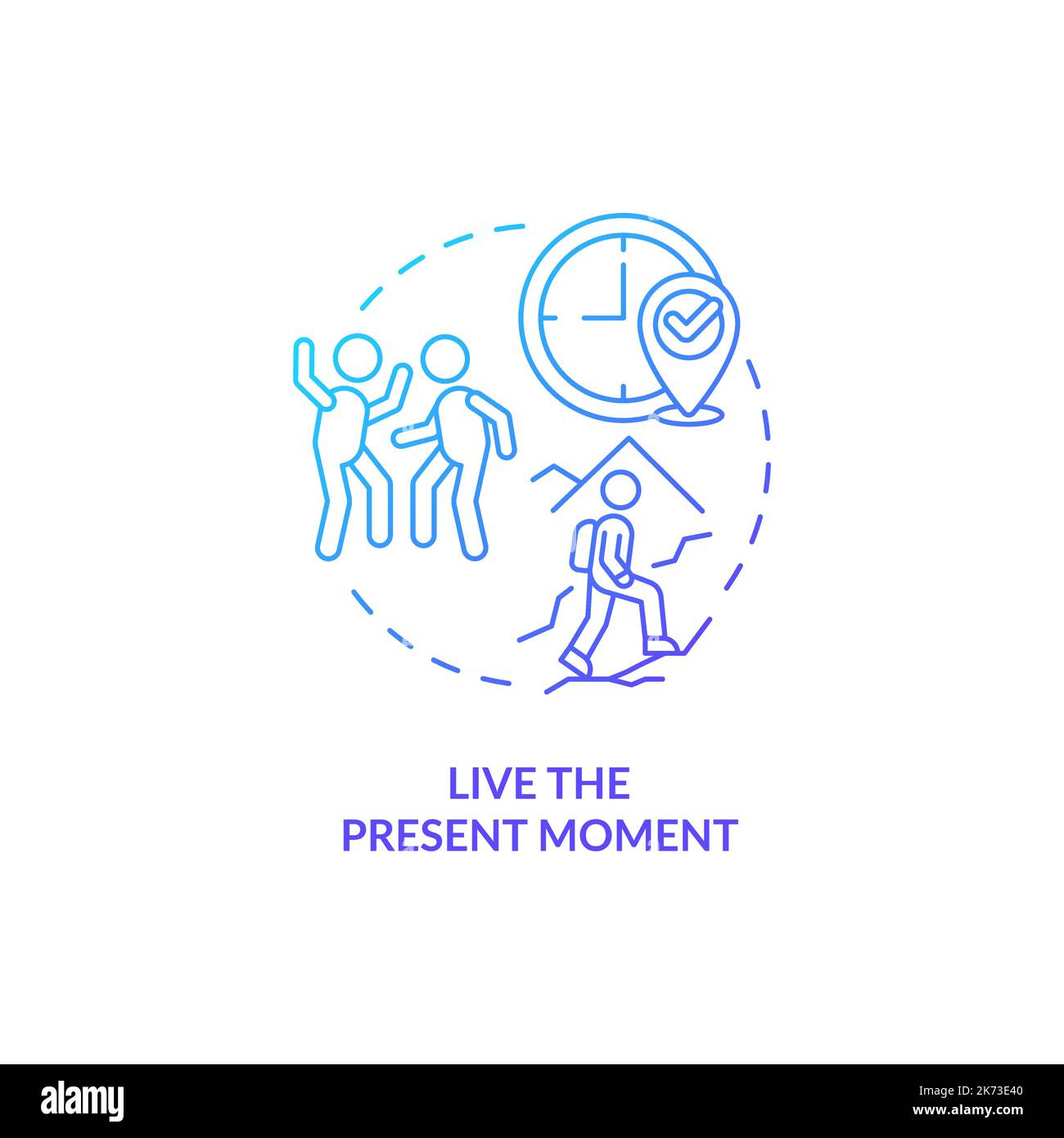 Live present moment blue gradient concept icon Stock Vector Image & Art ...