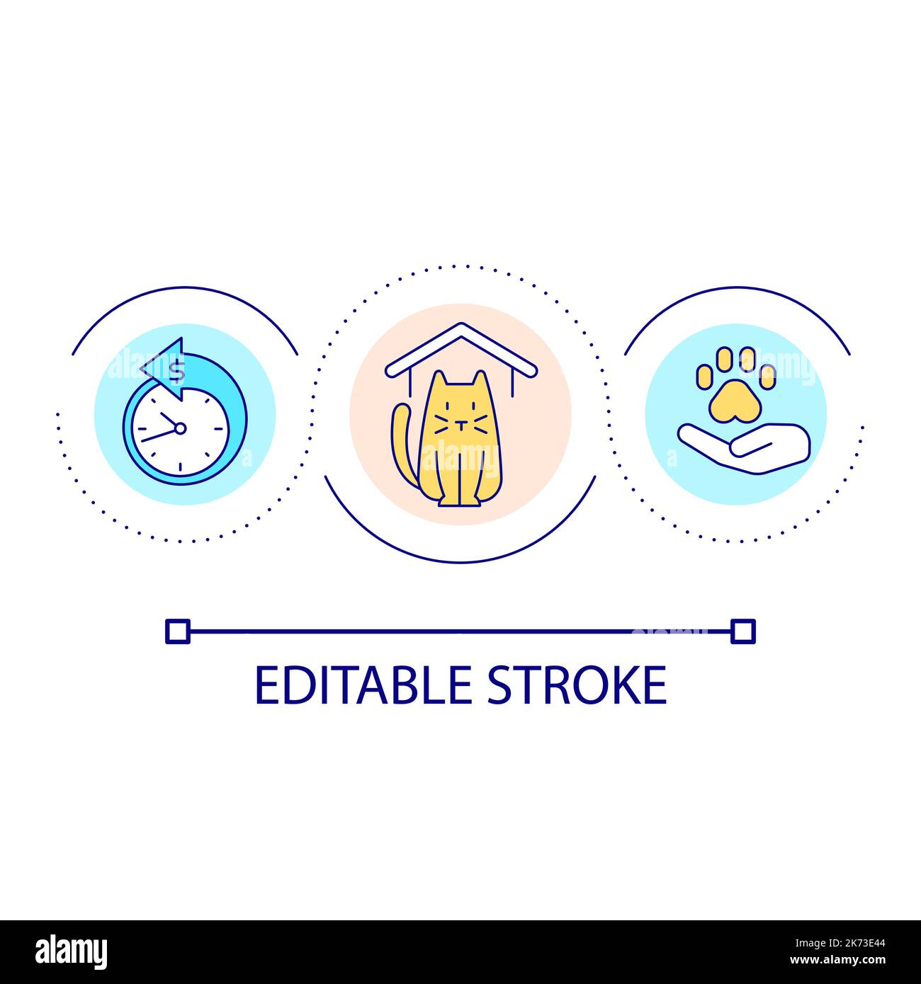 Pet sitting service loop concept icon Stock Vector Image & Art - Alamy