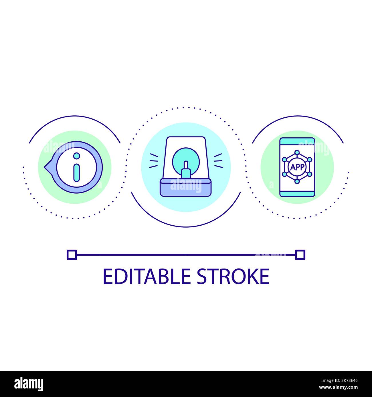 Turn on app notifications loop concept icon Stock Vector Image & Art ...