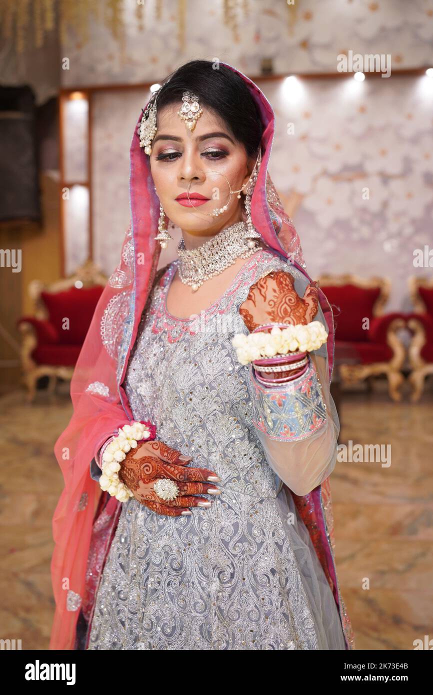 Bride at Pakistani wedding: Traditional Nikah ceremony in Karachi Stock ...