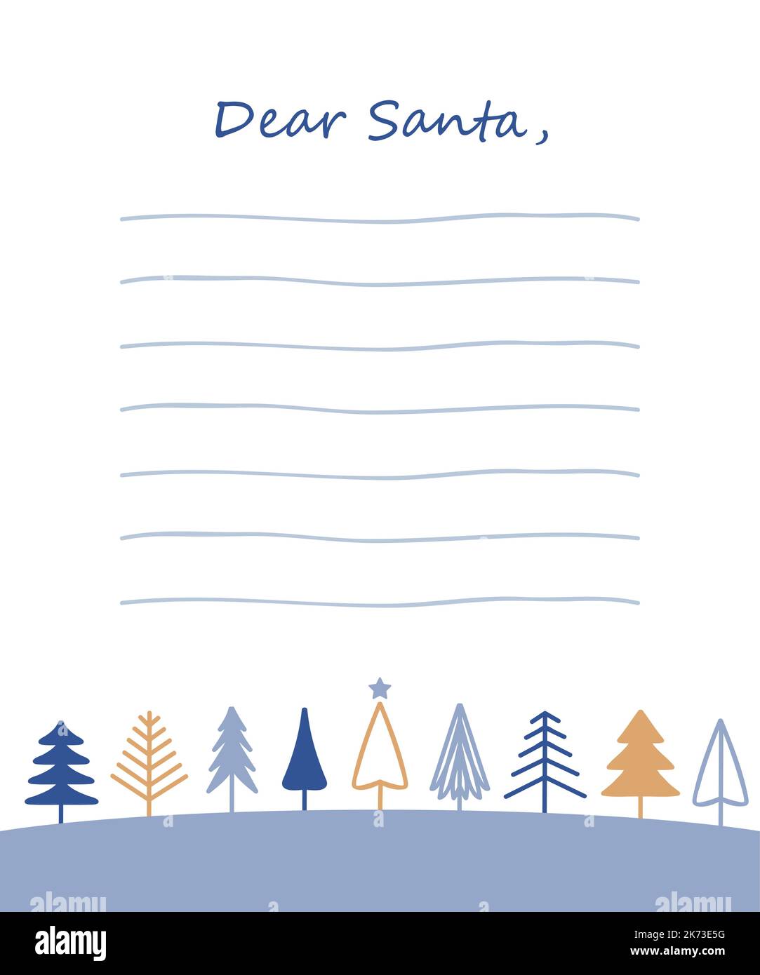 christmas wish list letter to santa claus for kids Stock Vector Image ...