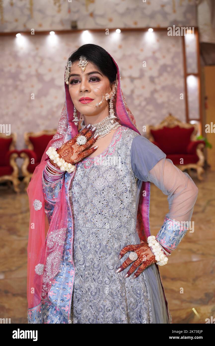 Bride at Pakistani wedding: Traditional Nikah ceremony in Karachi Stock ...