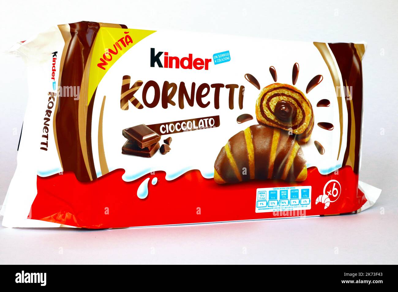 Kinder KORNETTI Croissants with Chocolate. Kinder is a brand of food ...