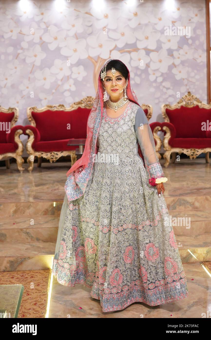 Bride at Pakistani wedding: Traditional Nikah ceremony in Karachi Stock ...