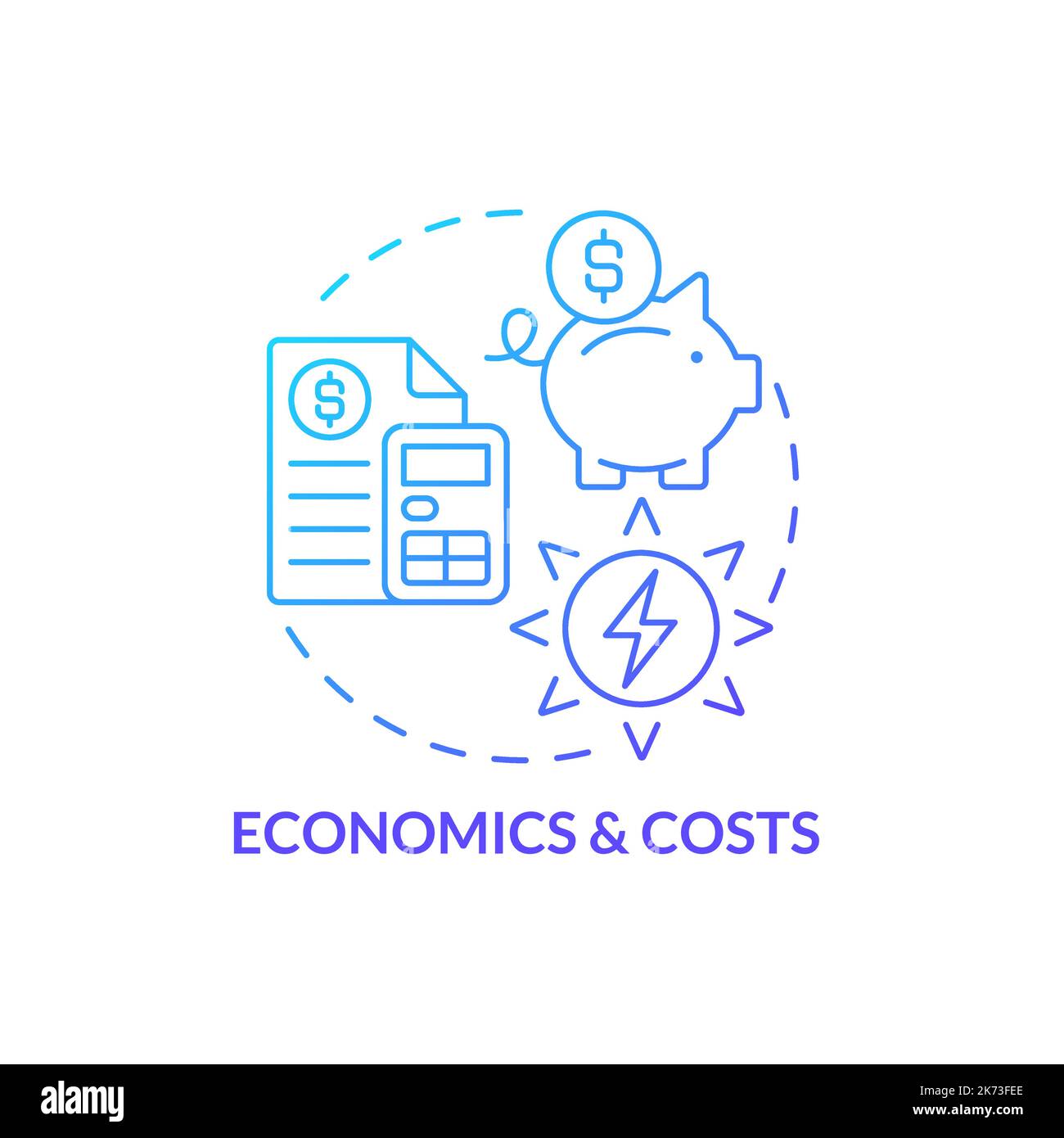 Economics and costs of home renewable energy blue gradient concept icon ... Economics and costs of home renewable energy blue gradient concept icon ...