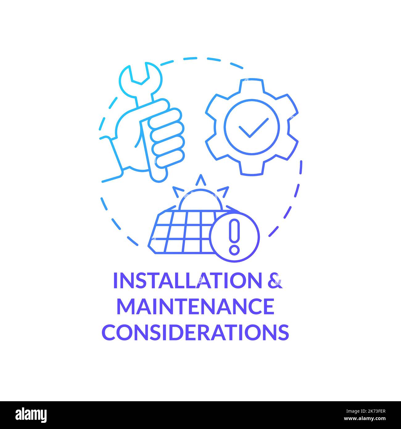 Installation and maintenance considerations blue gradient concept icon ... Installation and maintenance considerations blue gradient concept icon ...