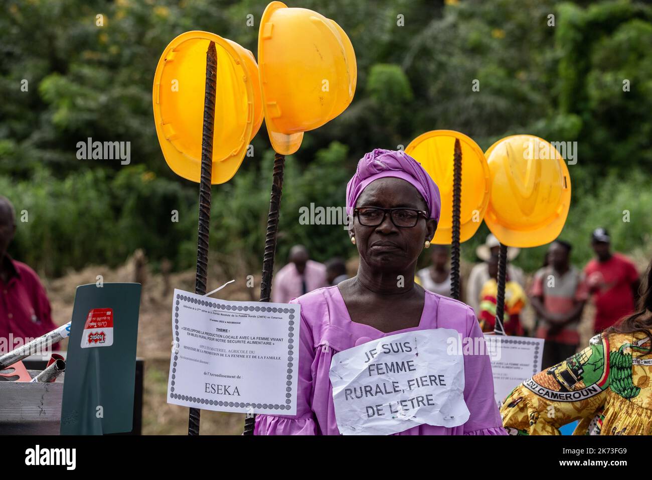A rural woman from the delegation of Eseka watching the celebrations ...